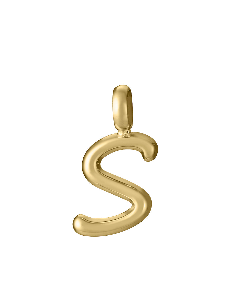 Gold Ip steel letter S pendant for necklace